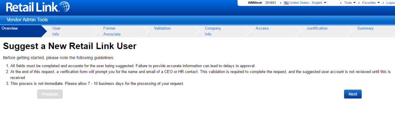 How to Create a New Retail Link User ID How to Create a New Retail Link User ID